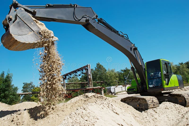 Loading Works. Forklift with Load and Lorry Truck Stock Image - Image ...