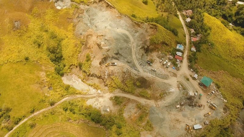 Excavator Loads Truck in Quarry. Philippines,Bohol. Stock Video - Video ...