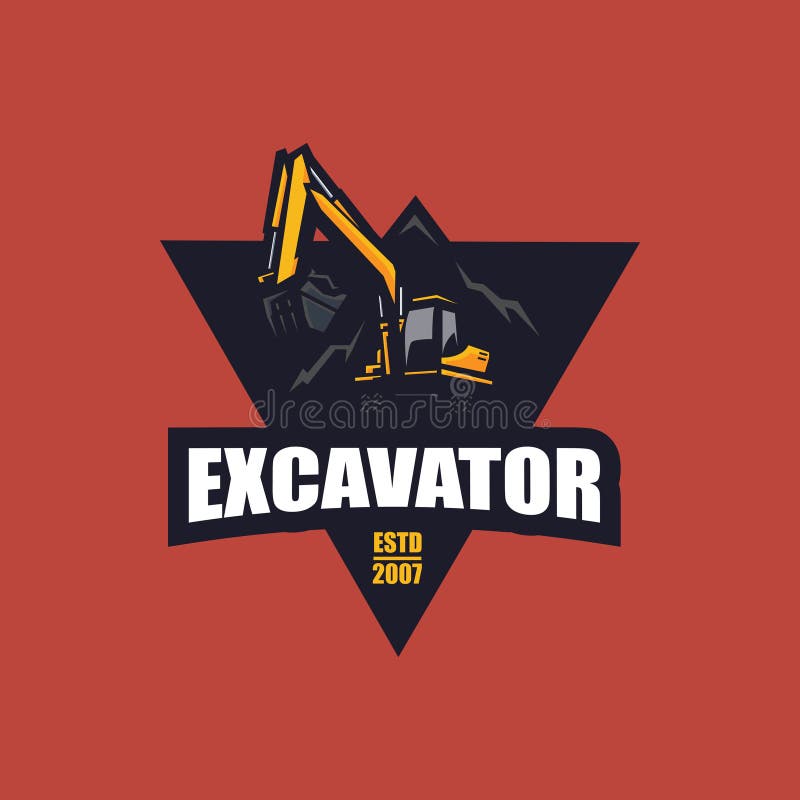 Excavator Logo stock vector. Illustration of design - 352525188