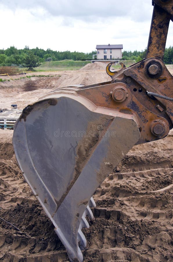 Excavator Machine on Building Work Place Stock Image - Image of ...
