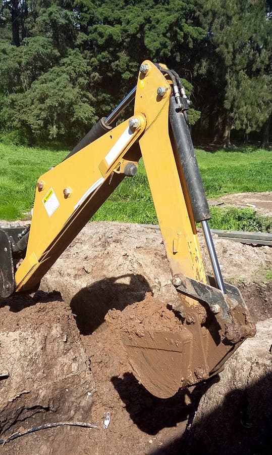 Excavator Machine at a Construction Site. Stock Image - Image of ...