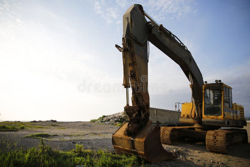 Excavator Machine with Crawler and Wheels Stock Image - Image of diesel ...