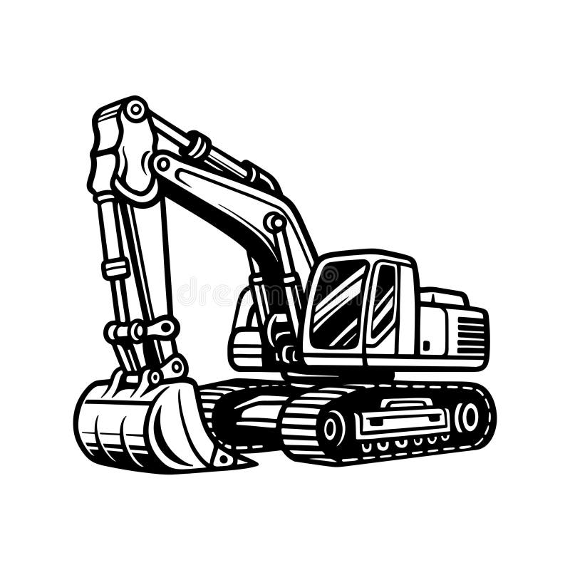 Excavator Machine Icon, Heavy Equipment Excavator Stock Vector ...