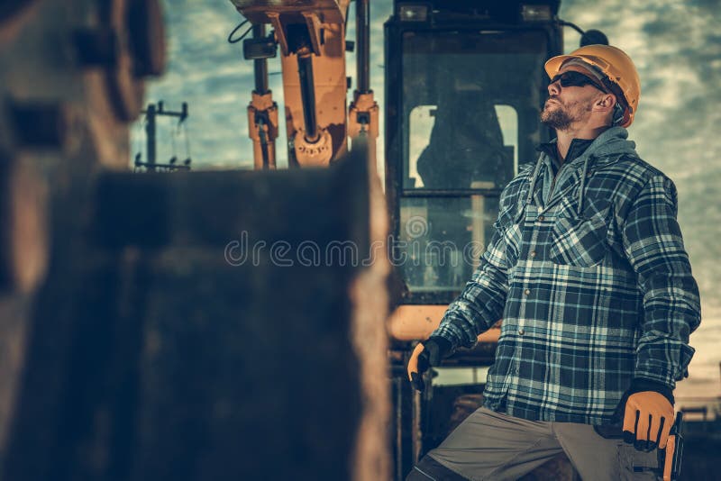 Excavator Machine Operator stock image. Image of professional - 130384797