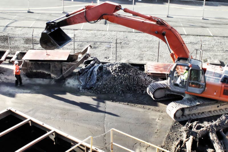 Excavator machinery stock image. Image of machinery, fence - 22743933
