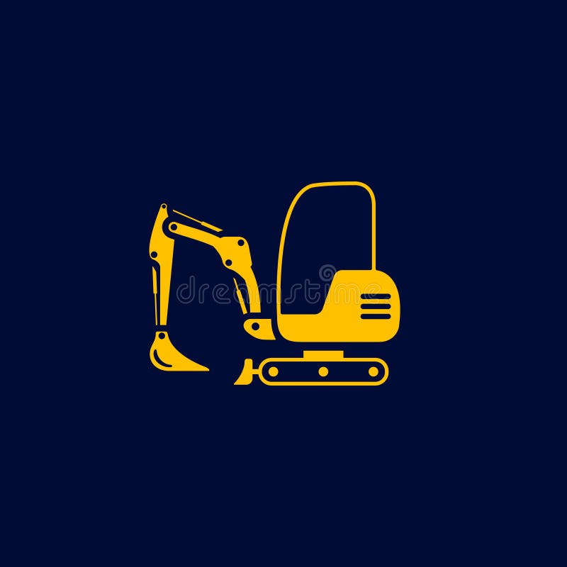 Excavator Mini Icon. Digger Illustration Vector Dig Vehicle Stock ...