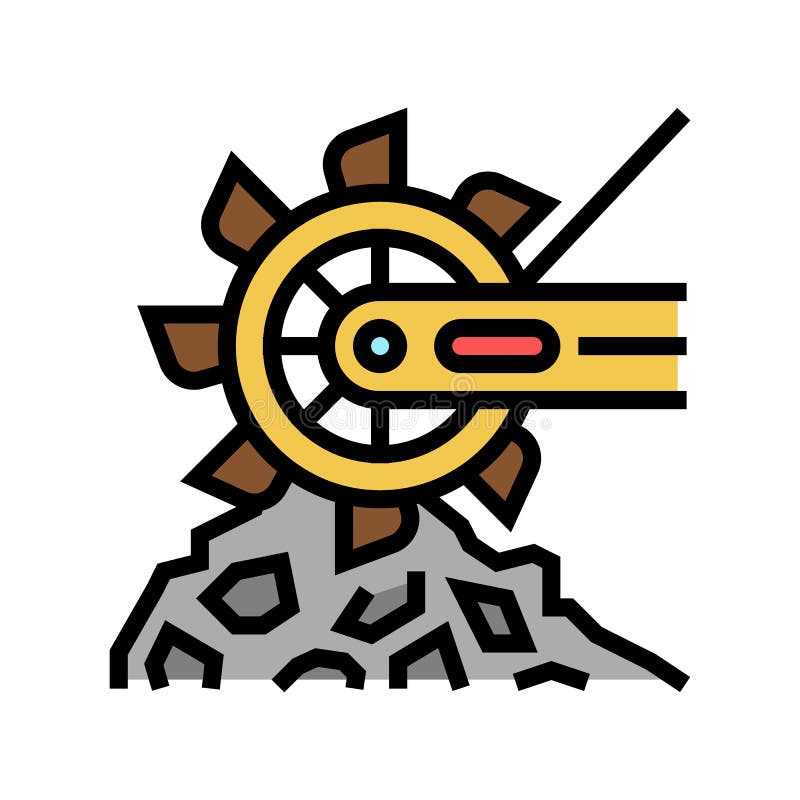 Excavator in a limestone stock illustration. Illustration of earth ...