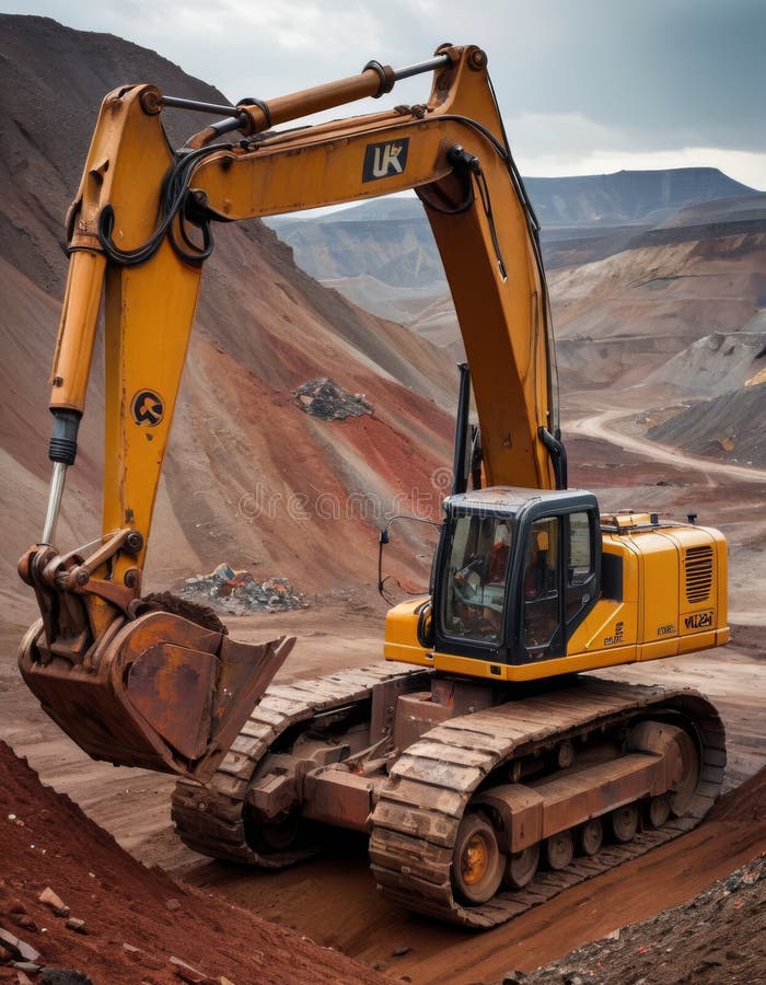 Excavator on a Mining Site stock image. Image of development - 316497393