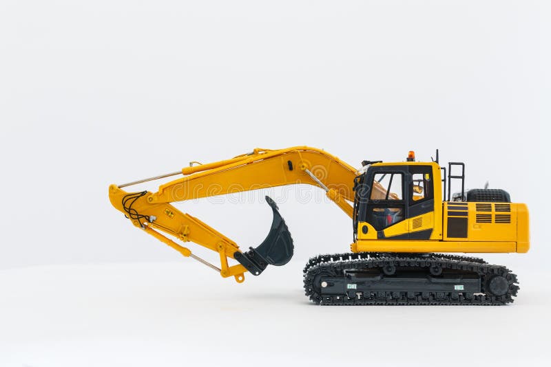 Excavator Model with Lift Up Bucket and Back View,side View Stock Image ...