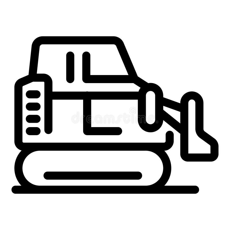 Excavator Moving Earth on a Construction Site Icon Stock Illustration ...