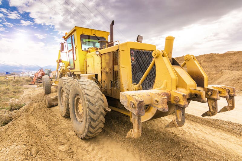 Excavator Moving Stone in an Open Pit Mine in Spain Stock Image - Image ...