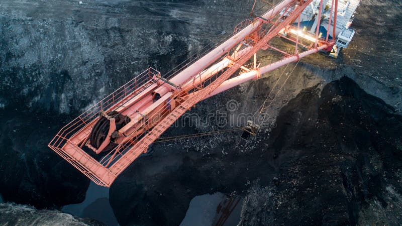 Excavator Open Pit Coal Mining Night Lights Stock Photo - Image of ...