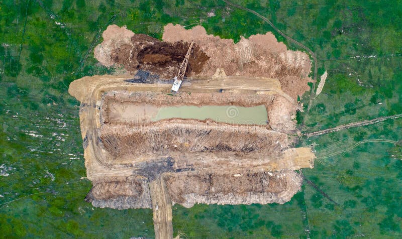 An Excavator in an Open Pit Mine Stock Image - Image of build, earth ...