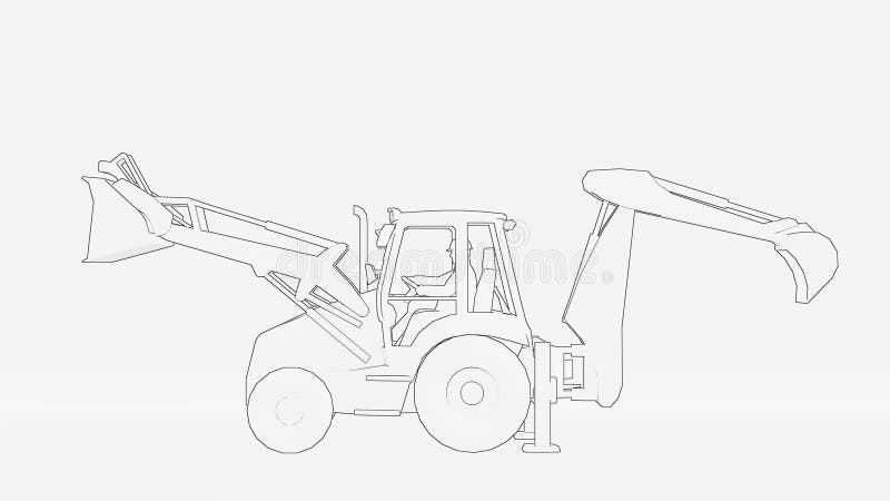 Jcb Machine Line Art