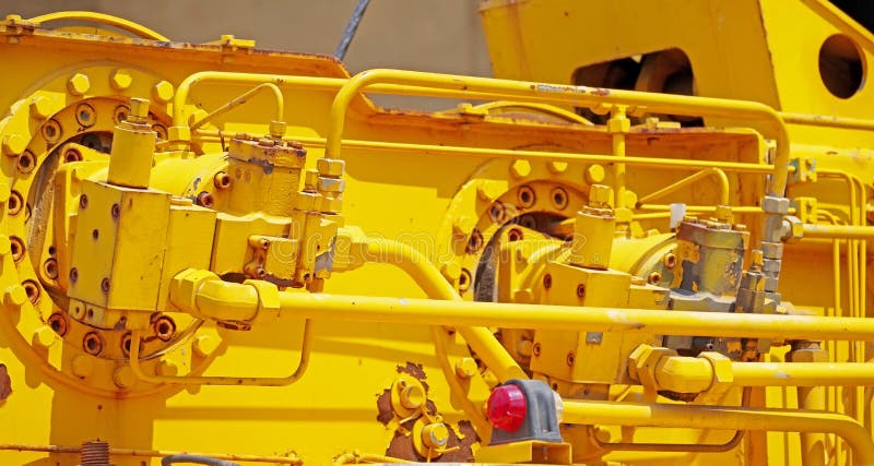 Excavator Pressure Pipes System Stock Photo - Image of cable, excavator ...