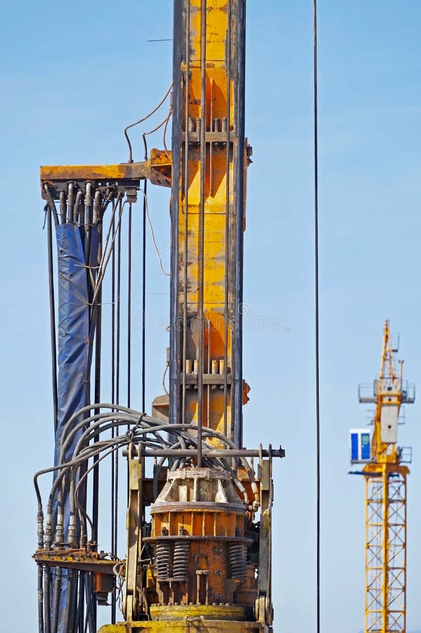 Excavator Pressure Pipes System Stock Image - Image of garage, engine ...