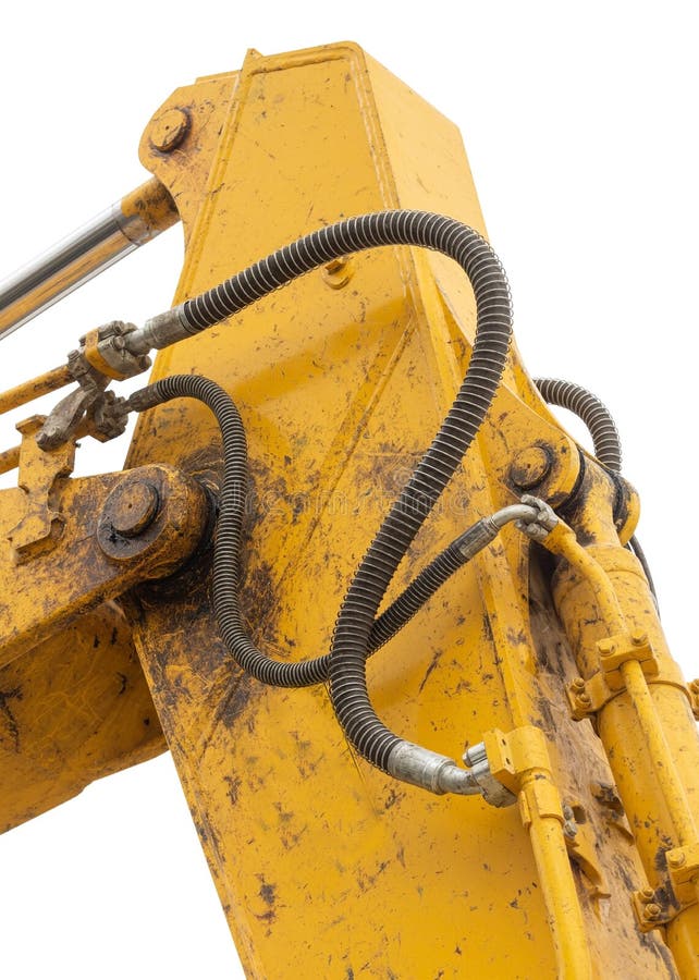 Excavator Pressure Pipes System Stock Photo - Image of heavy, pump ...