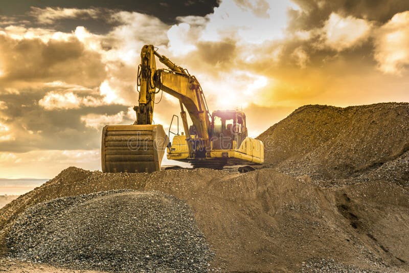 Excavator on the Road Construction Works. Machinery Needed for ...