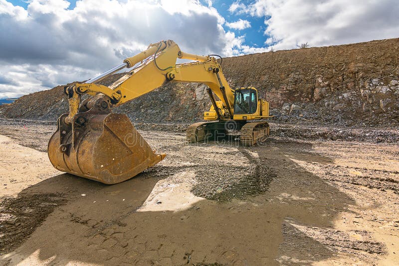 Excavator on the Road Construction Works. Machinery Needed for ...
