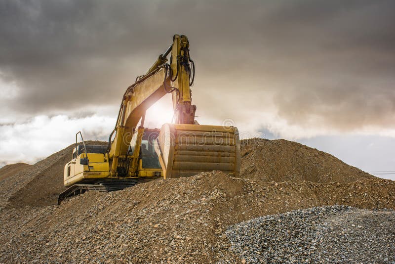 Excavator on the Road Construction Works. Machinery Needed for ...