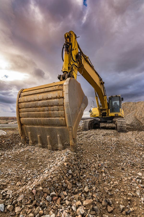 Excavator on the Road Construction Works. Machinery Needed for ...