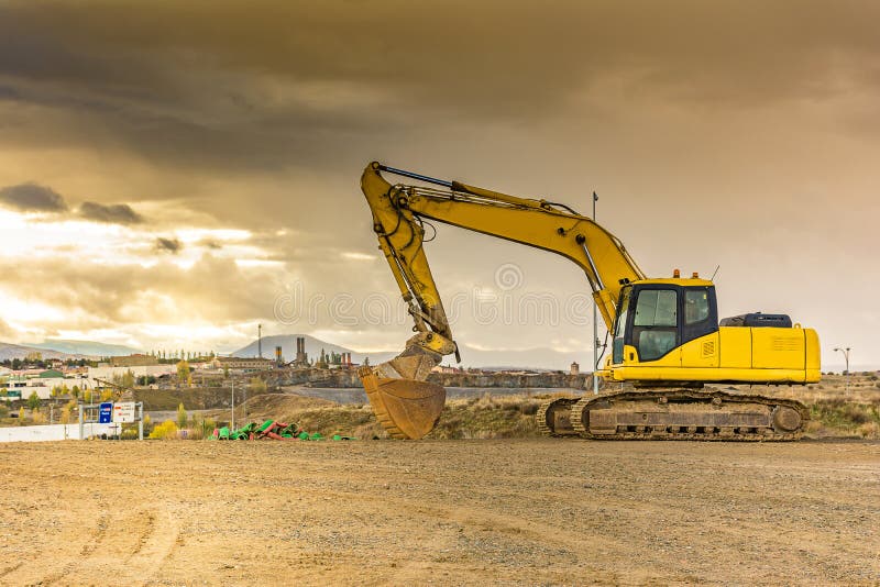 Excavator on the Road Construction Works. Machinery Needed for ...