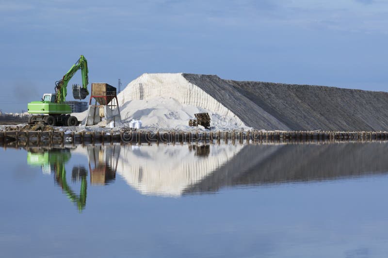 Excavator on a Salt Factory Stock Photo - Image of food, factory: 28773272