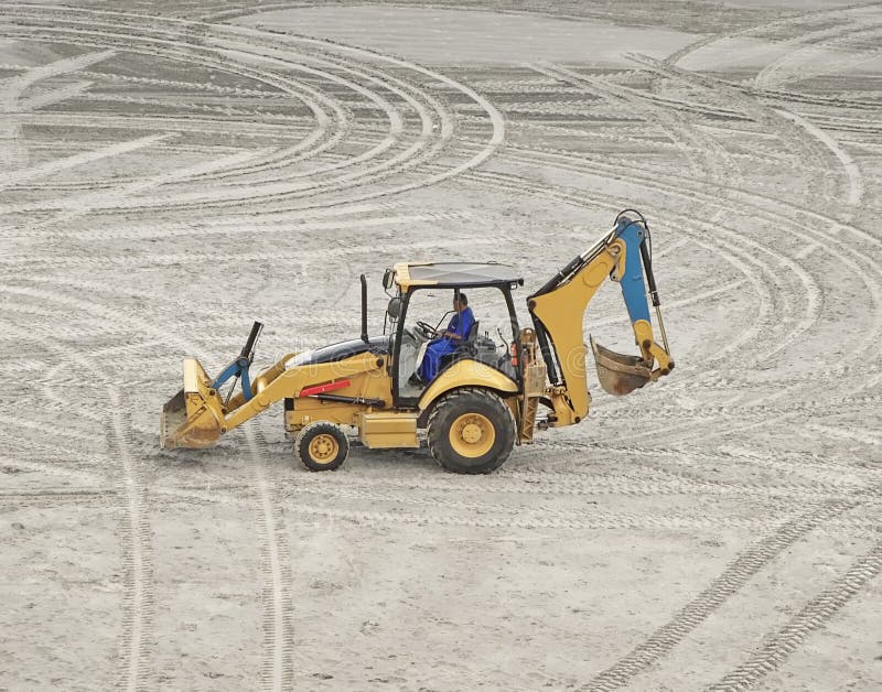 Grader Truck Parked on Sand Stock Image - Image of machinery, tires ...