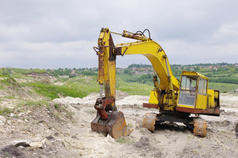 Excavator Dredging Sediment Mud Stock Image - Image of dredge, tractor ...