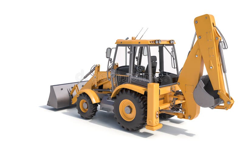 Excavator Scraper on the White Background Stock Illustration ...
