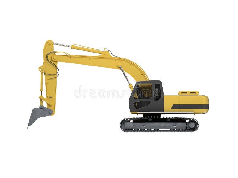 Excavator side view stock illustration. Illustration of backhoe - 6252585