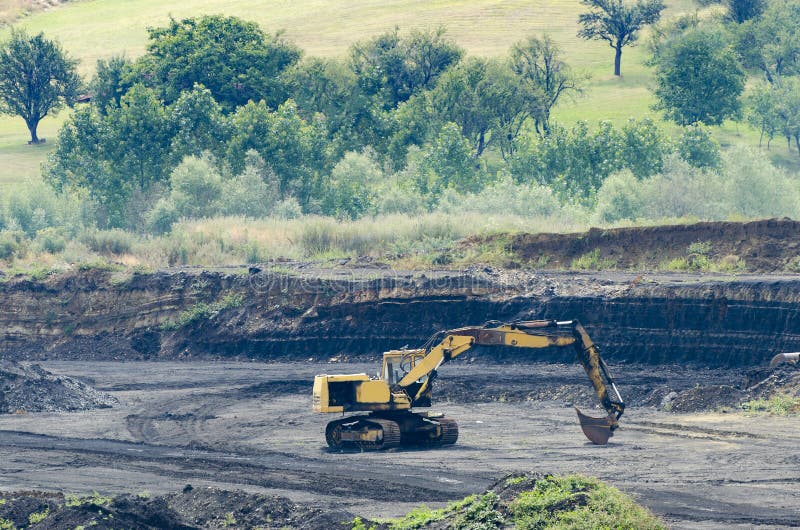 Excavator on a Surface Coal Mine Site Stock Image - Image of huge ...
