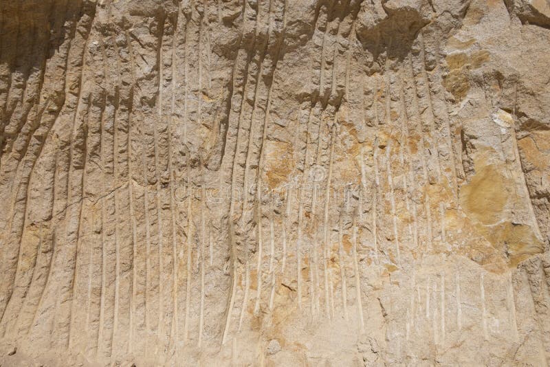Excavator Teeth Marks of an Excavator on a Quarry Rock Face Stock Photo ...