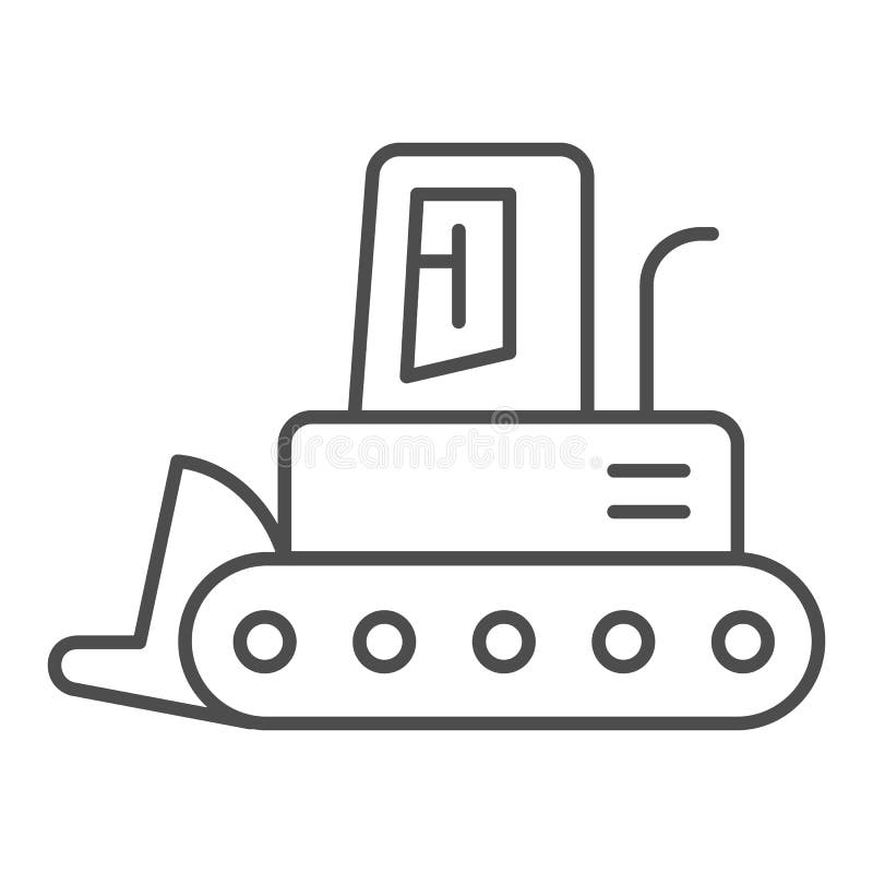 Excavator Thin Line Icon. Digger Vector Illustration Isolated on White ...