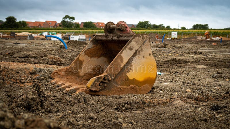 Excavator Tool on the Ground at Construction Stock Image - Image of ...