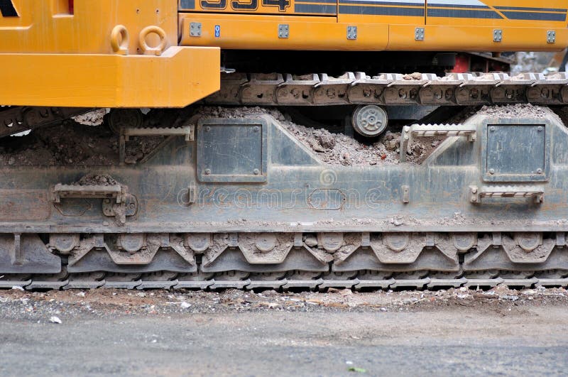 Excavator tracks. stock photo. Image of source, clay - 25468692