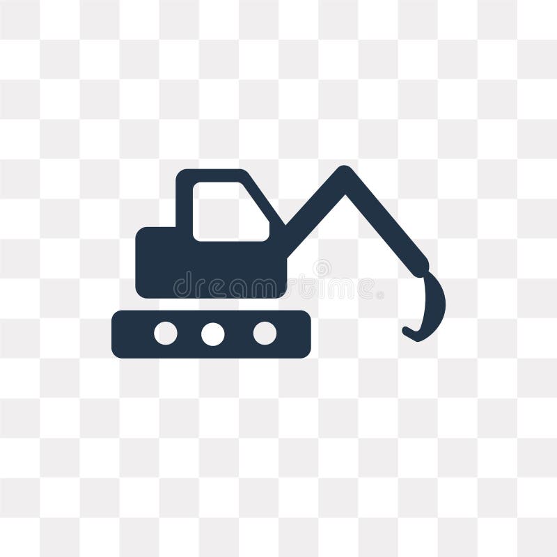 Excavator Vector Icon Isolated on Transparent Background, Excavator ...
