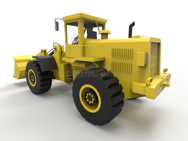 Excavator Green Uniform Background Backhoe Loader 3d Illustration Stock ...