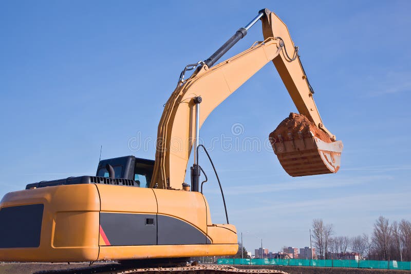 Excavator at work stock image. Image of scoop, backhoe - 19342759