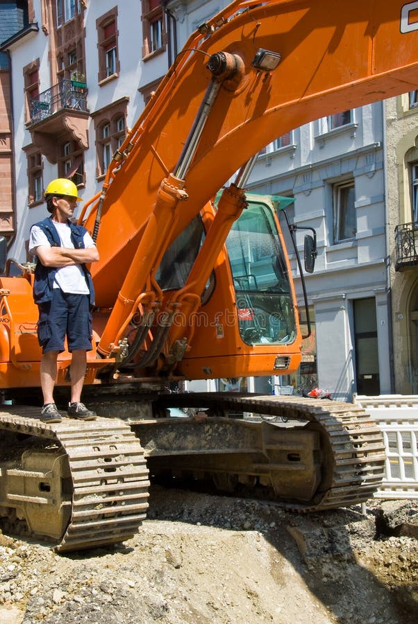 Excavator at work stock photo. Image of stands, heavy - 5960596