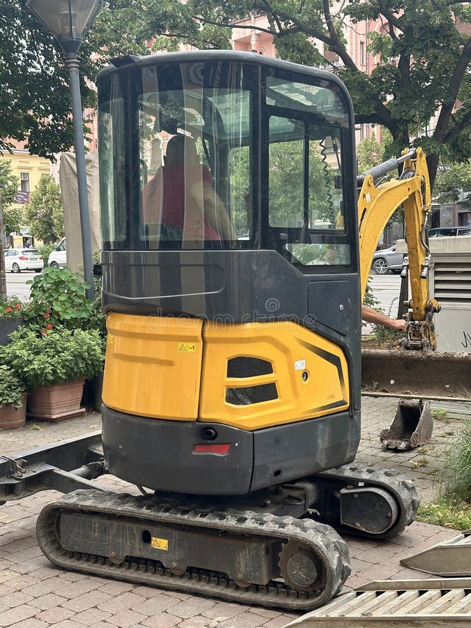 Excavator at Work on the City Street Stock Photo - Image of machine ...