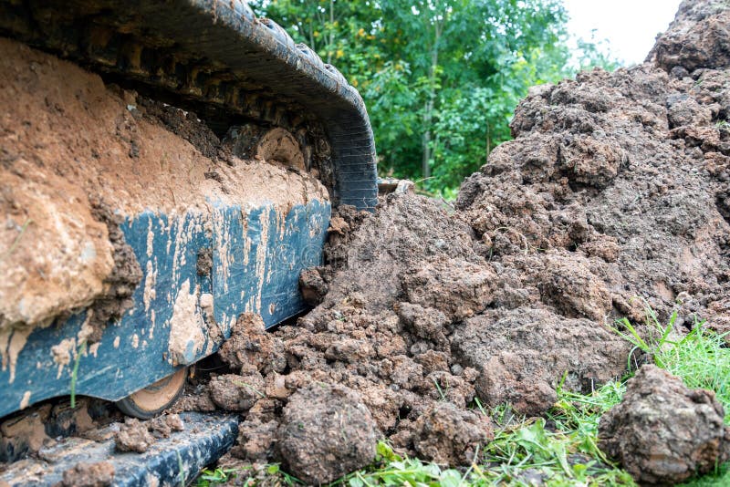 Excavator Work with Claying Soil Stock Photo - Image of industry ...