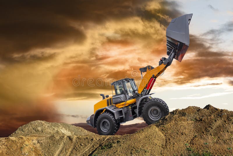 Excavator at Work on Construction Site Stock Photo - Image of ...