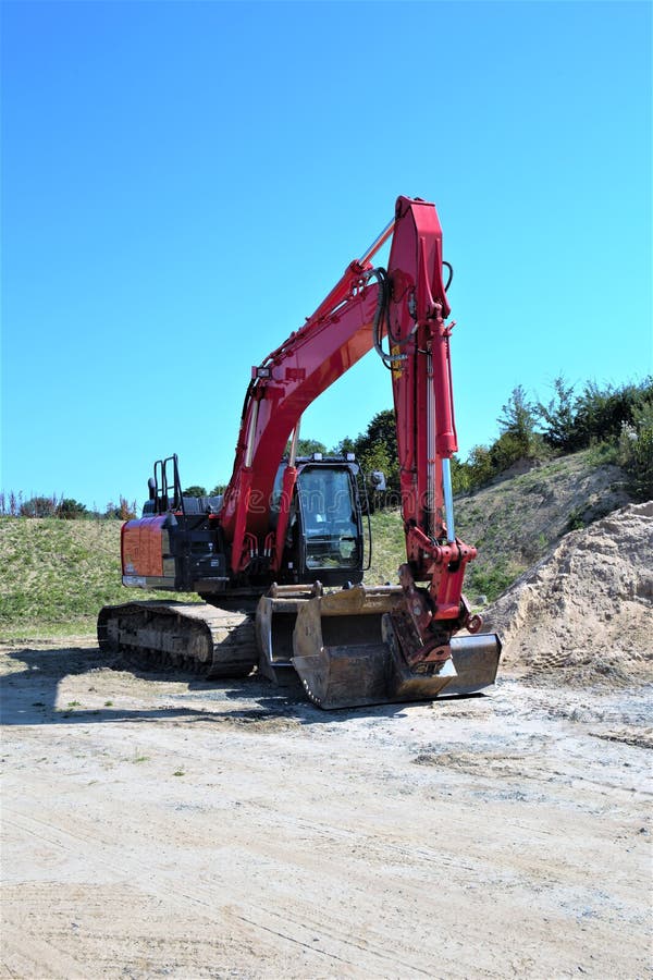 Excavator at work stock photo. Image of digger, machine - 206718920