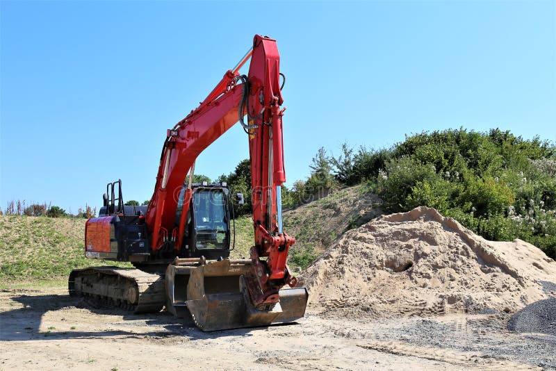Excavator at work stock image. Image of equipment, backhoe - 206718921