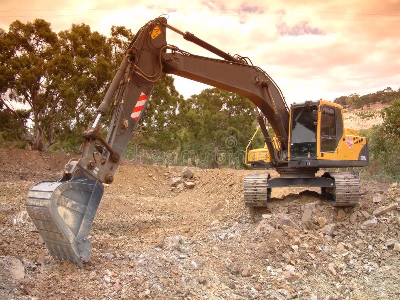 Excavator at work stock photo. Image of filling, subdivision - 46744440