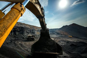Excavator at Work in Open Pit Stock Image - Image of energy, dirt: 74091219