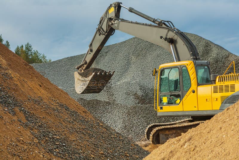 Excavator in work stock photo. Image of industry, digging - 30777244