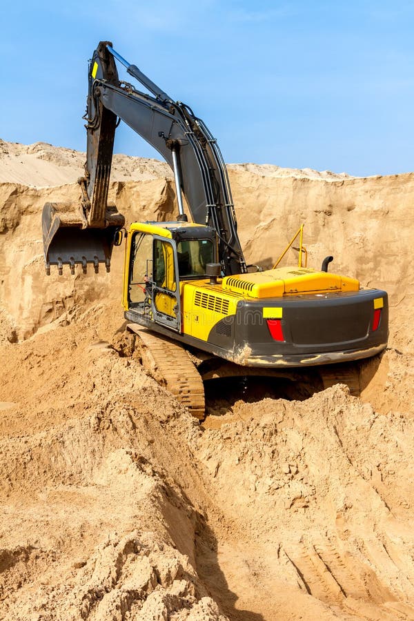 Excavator at Work stock photo. Image of site, machine - 32289350