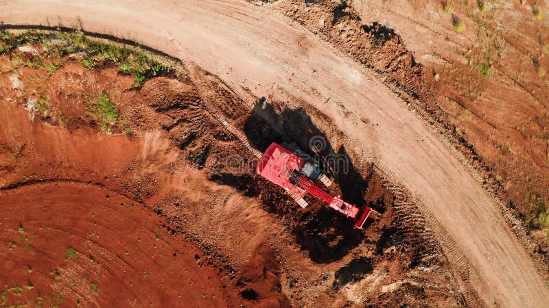 Excavator Working at Clay Mining Site Stock Footage - Video of quarry ...